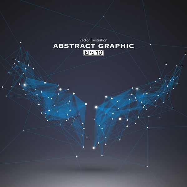 شکل‌های بال‌ها نقاط و خطوط متصل به هم وکتور از علم و فناوری 1240539