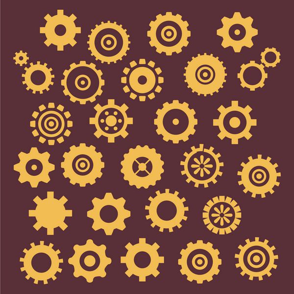 چرخ دنده ها و چرخ دنده ها مجموعه آیکون ها در وکتور 1324352