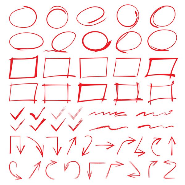 عناصر برجسته نشانگرها فلش ها علامت های چک 1329768