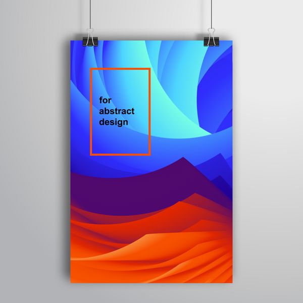 پوستر وکتور است که روی صحافی آویزان است ورق های رنگی شفاف 1496182