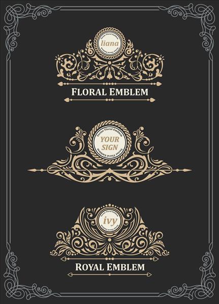 مجموعه آرم و آرم طلای قدیمی 1594952