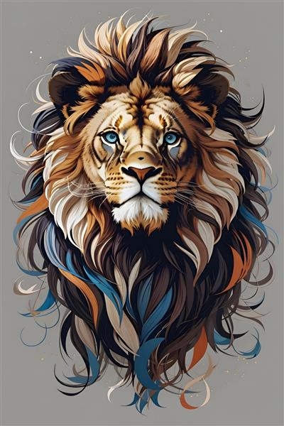 طرح تیشرت سر شیر تصویرسازی جذاب 1720656