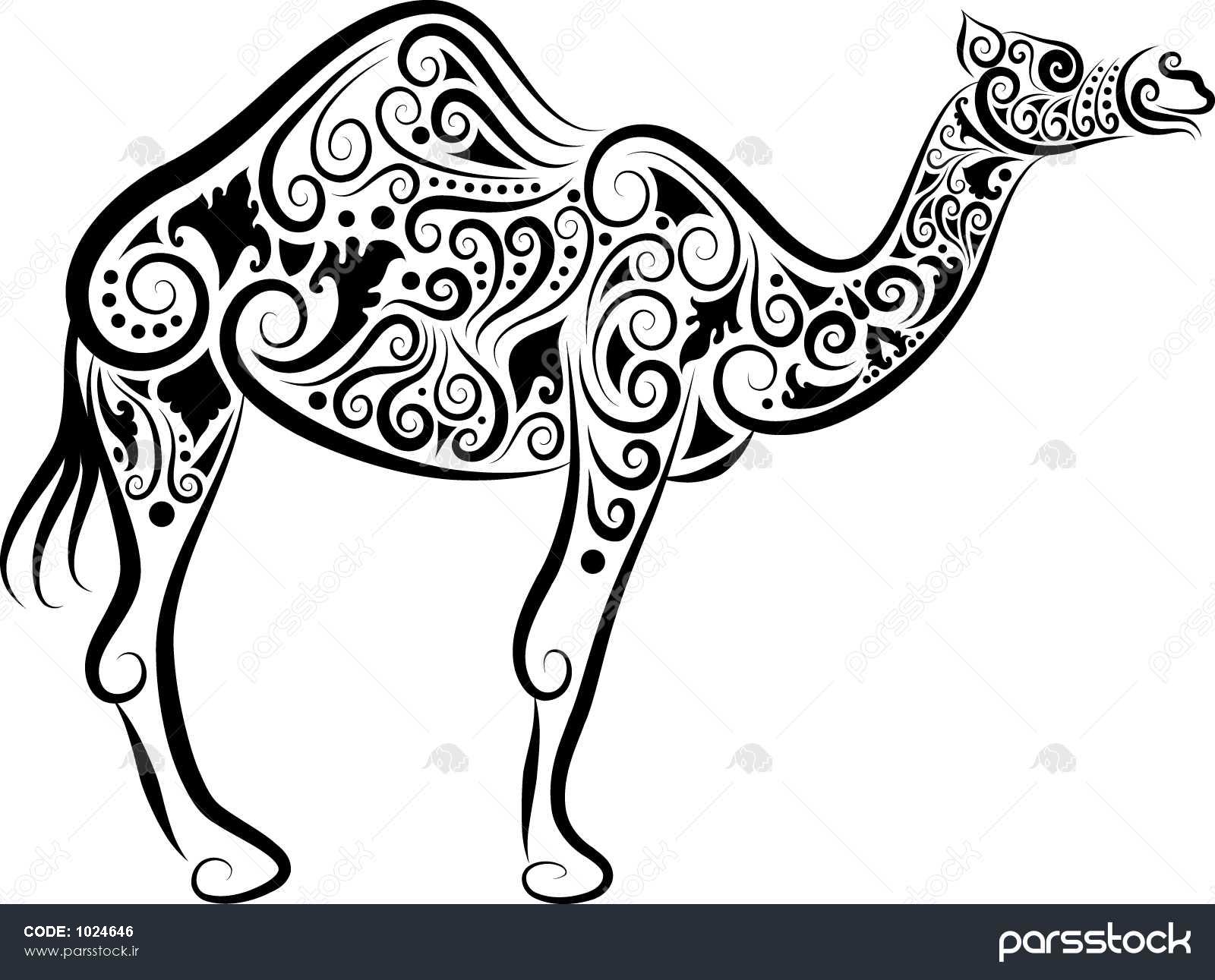 زیورآلات تزیینی شتر طرح حیوانات با تزئینات گل 1024646