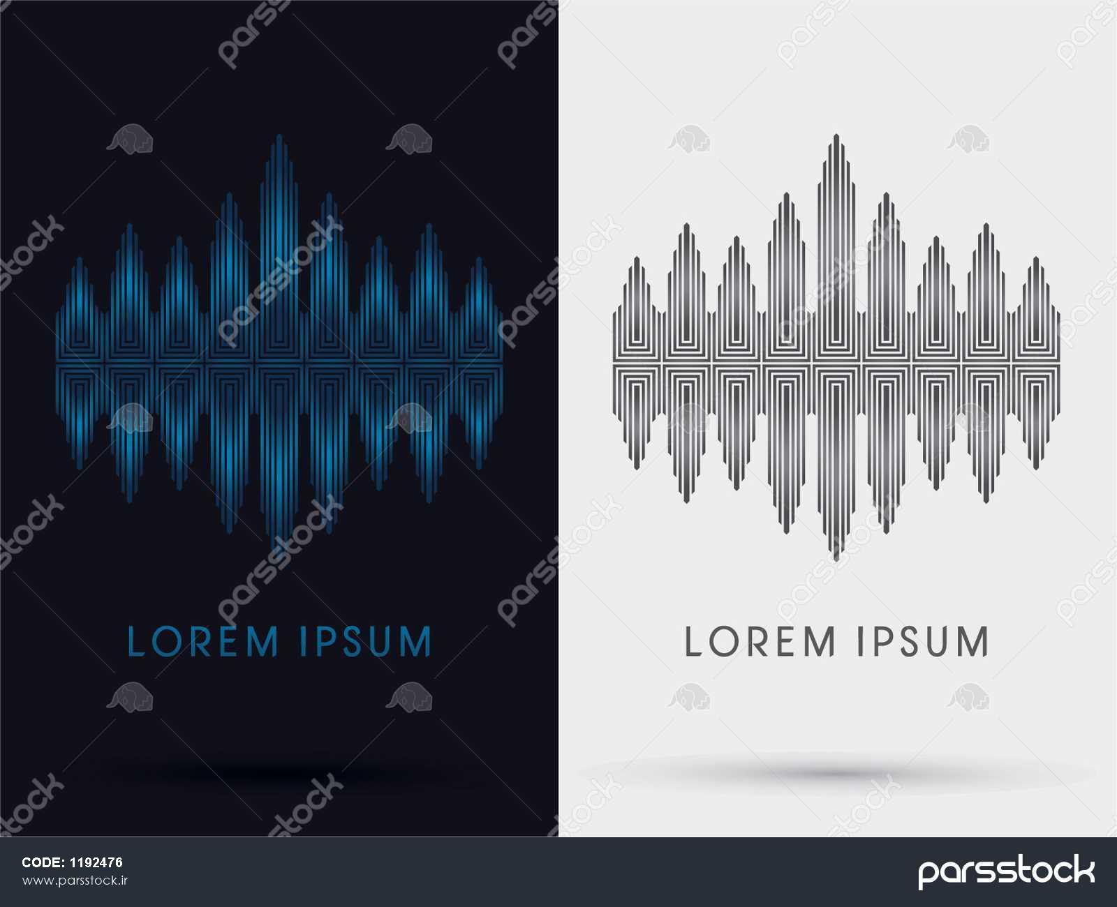 امواج آبی صدای موسیقی آرم نماد گرافیک نماد وکتور 1192476