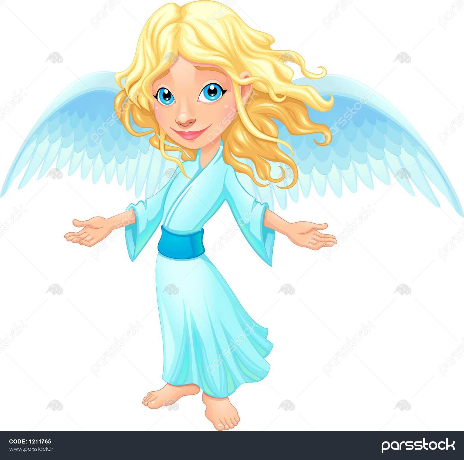 فرشته خندان با بال وکتور کارتونی شخصیت جدا شده 1211765
