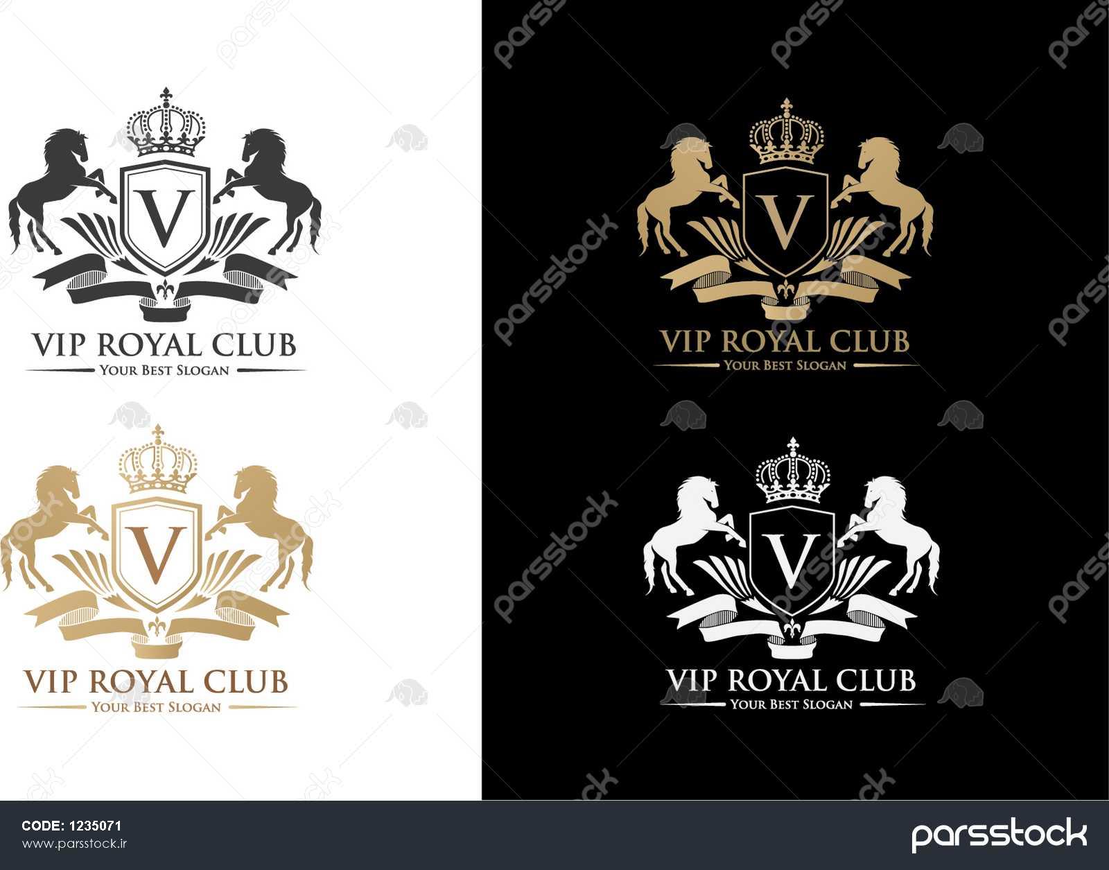 لوگوی vip لوگوی پادشاه نشان قدیمی با اسب آرم اسب الگوی لوگوی برداری 1235071