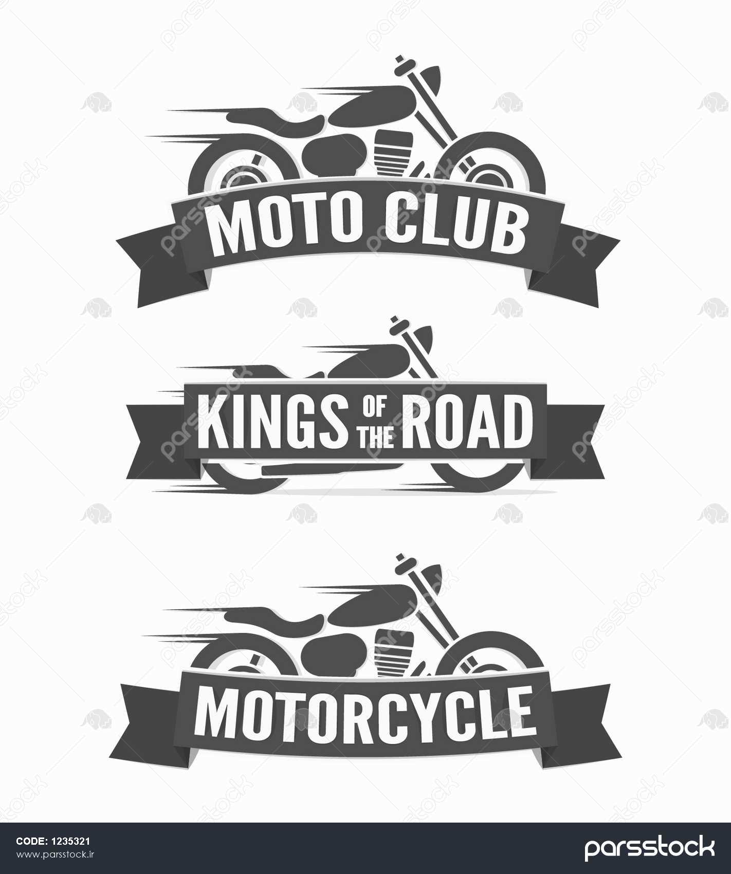 مجموعه ای از برچسب ها نشان ها و آرم های موتور سیکلت قدیمی 1235321