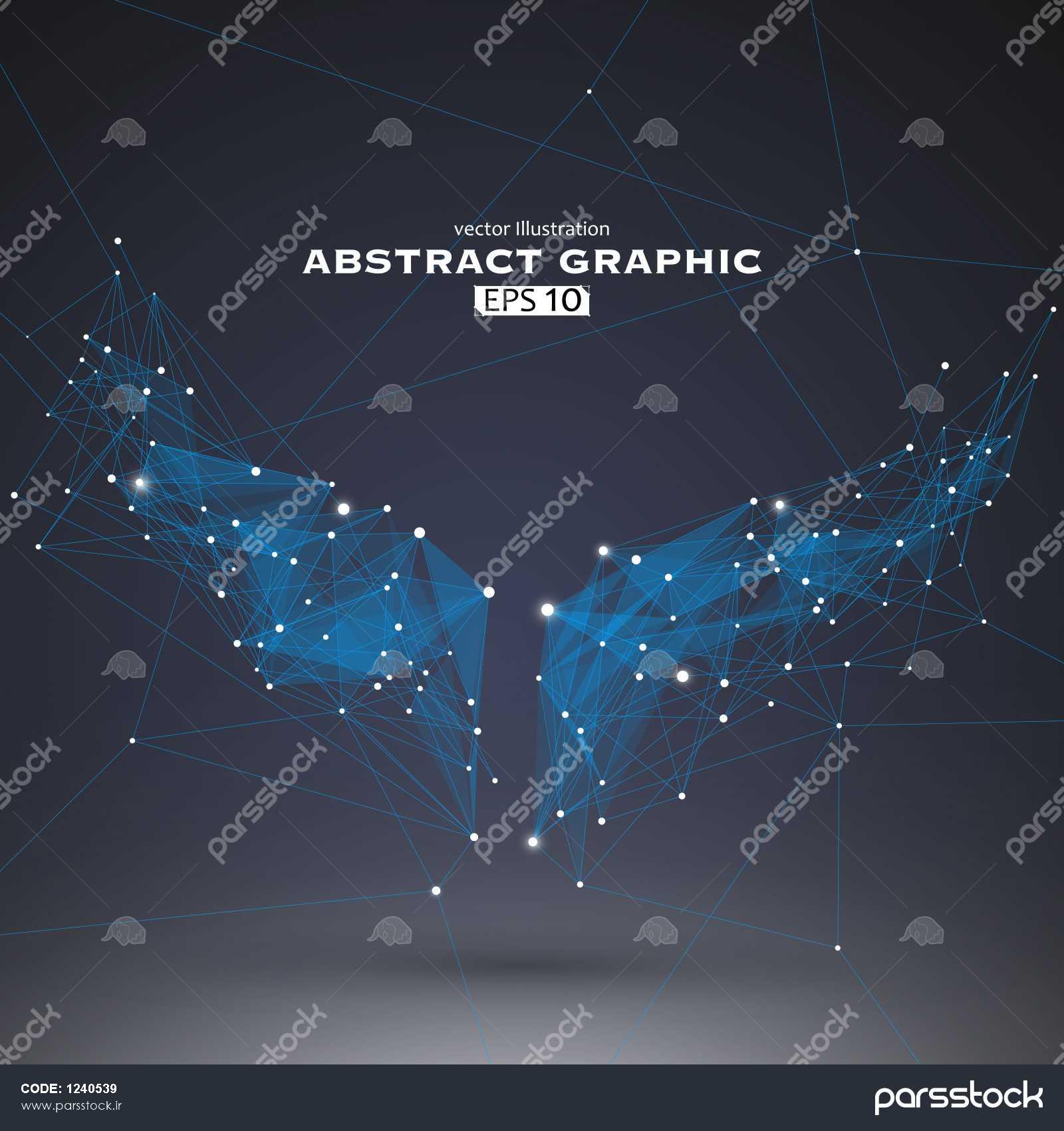 شکل‌های بال‌ها نقاط و خطوط متصل به هم وکتور از علم و فناوری 1240539