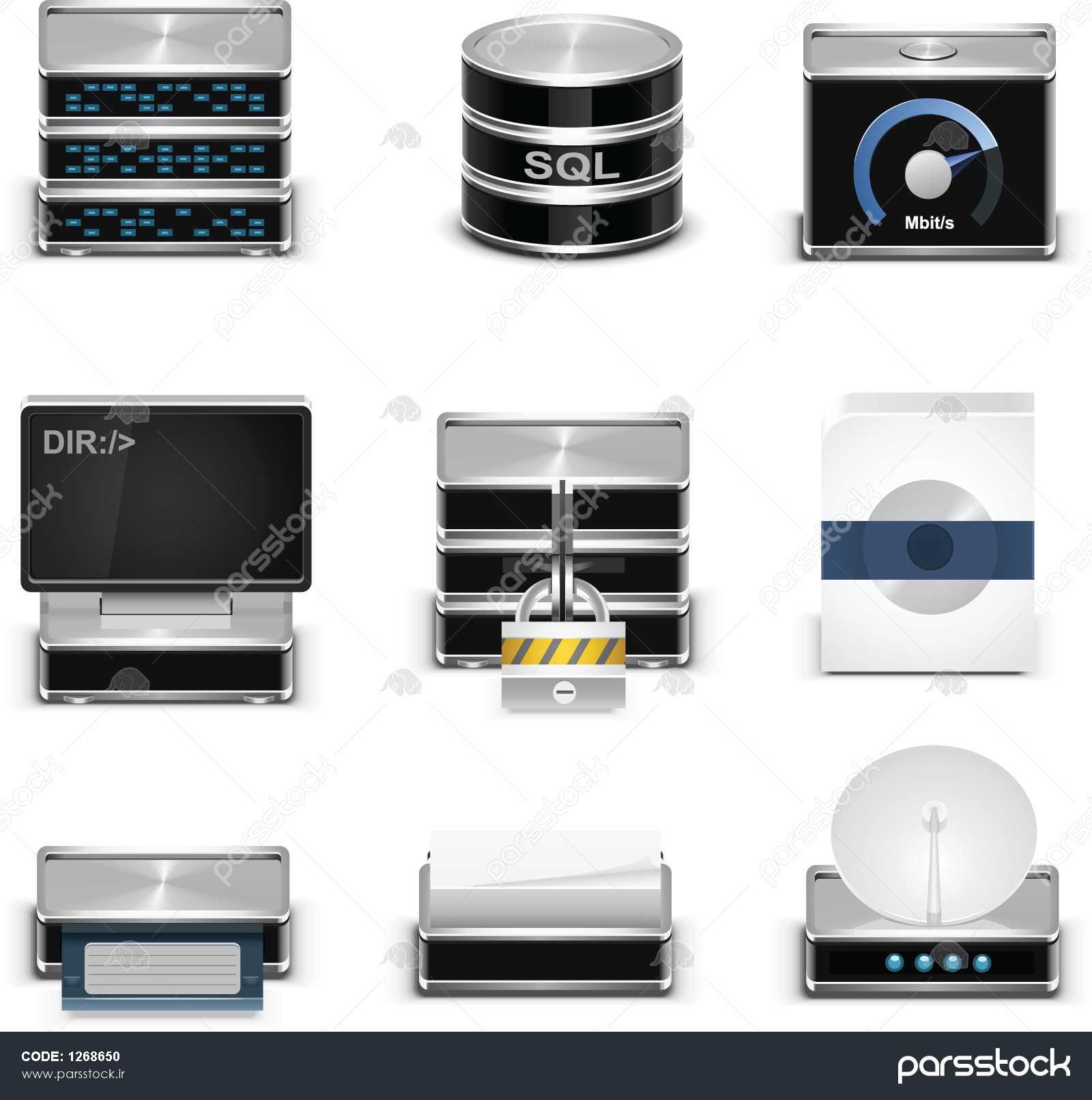 آیکون های وکتور سرور 1268650
