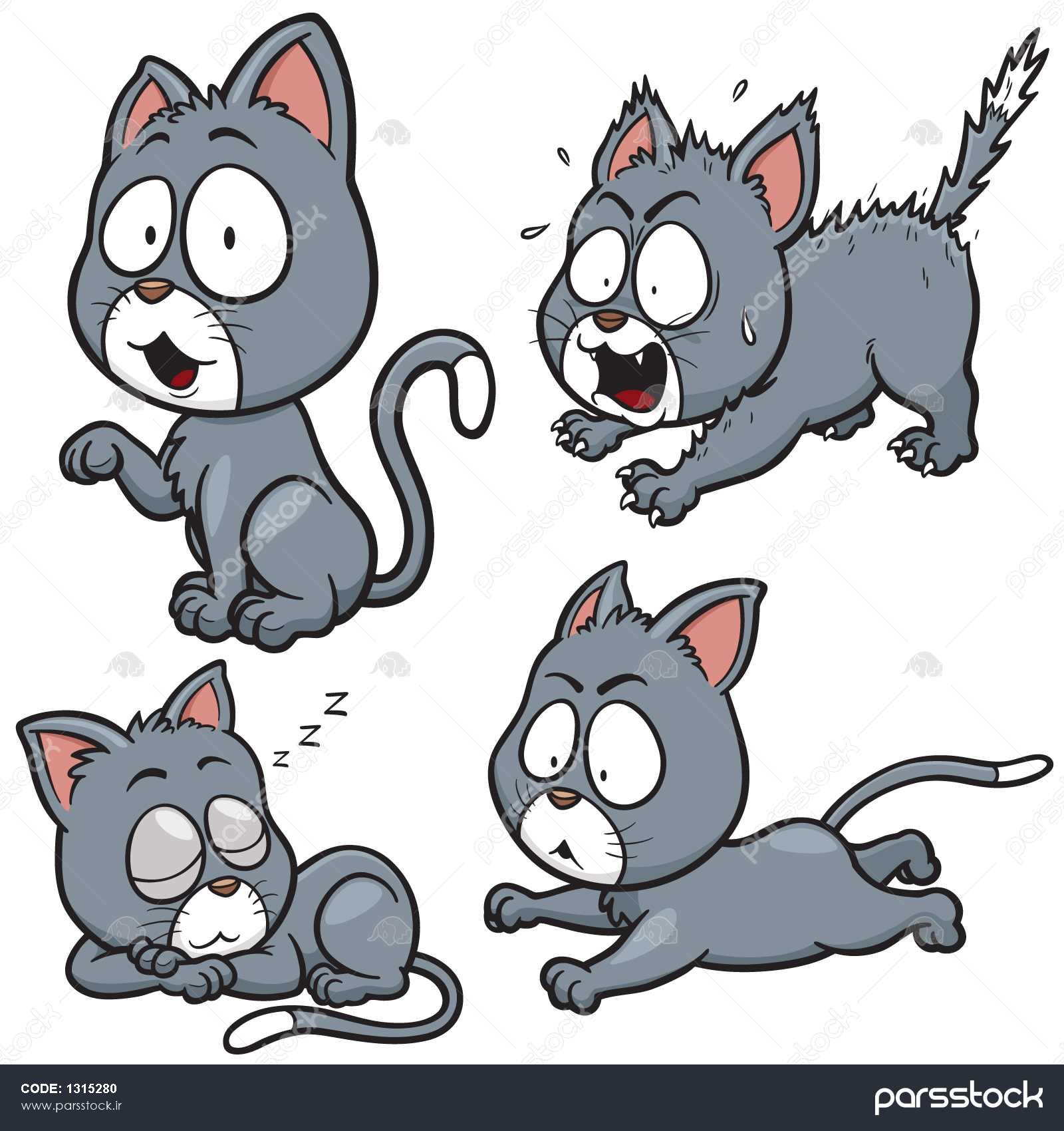 تصویر وکتور مجموعه کارتونی گربه 1315280