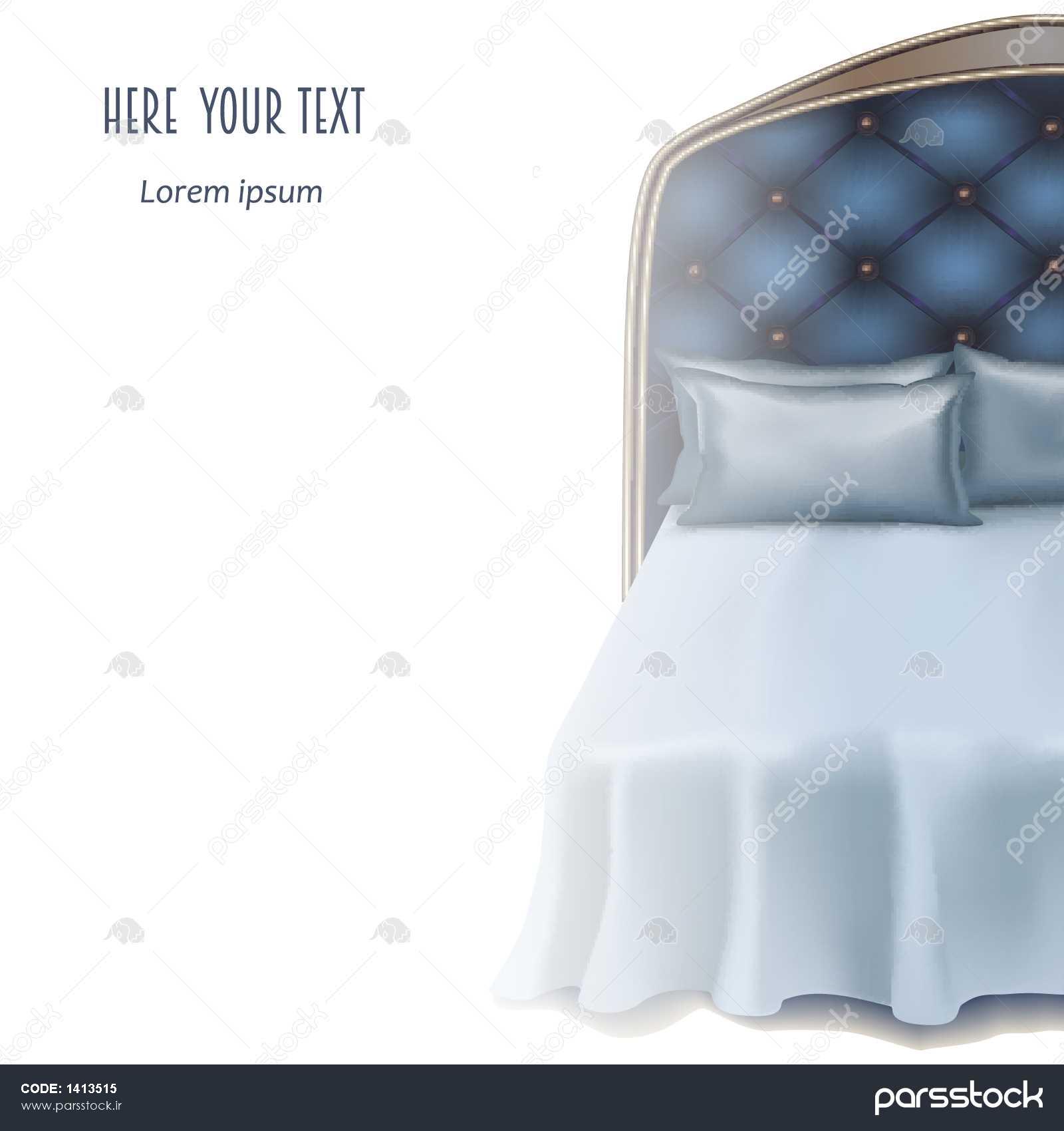 تخت در یک زمینه سفید بالش نرم 1413515