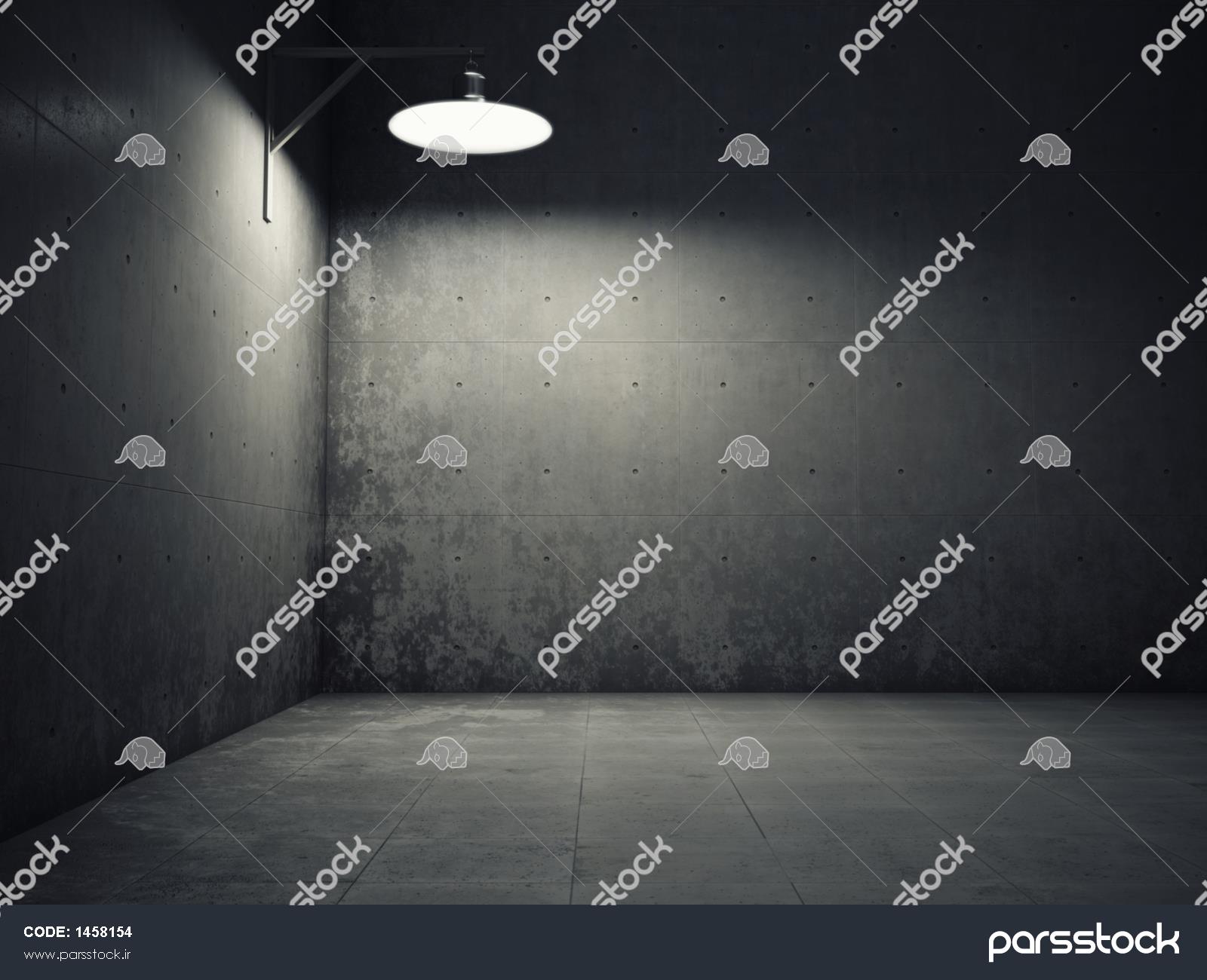دیوار بتونی کثیف توسط لامپ روشن می شود 1458154