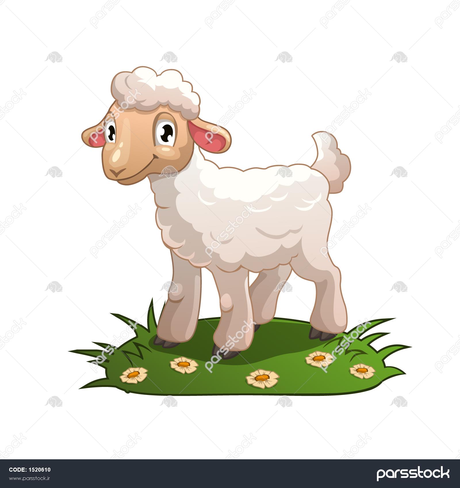 کارتونی بره سفید کوچک 1520610