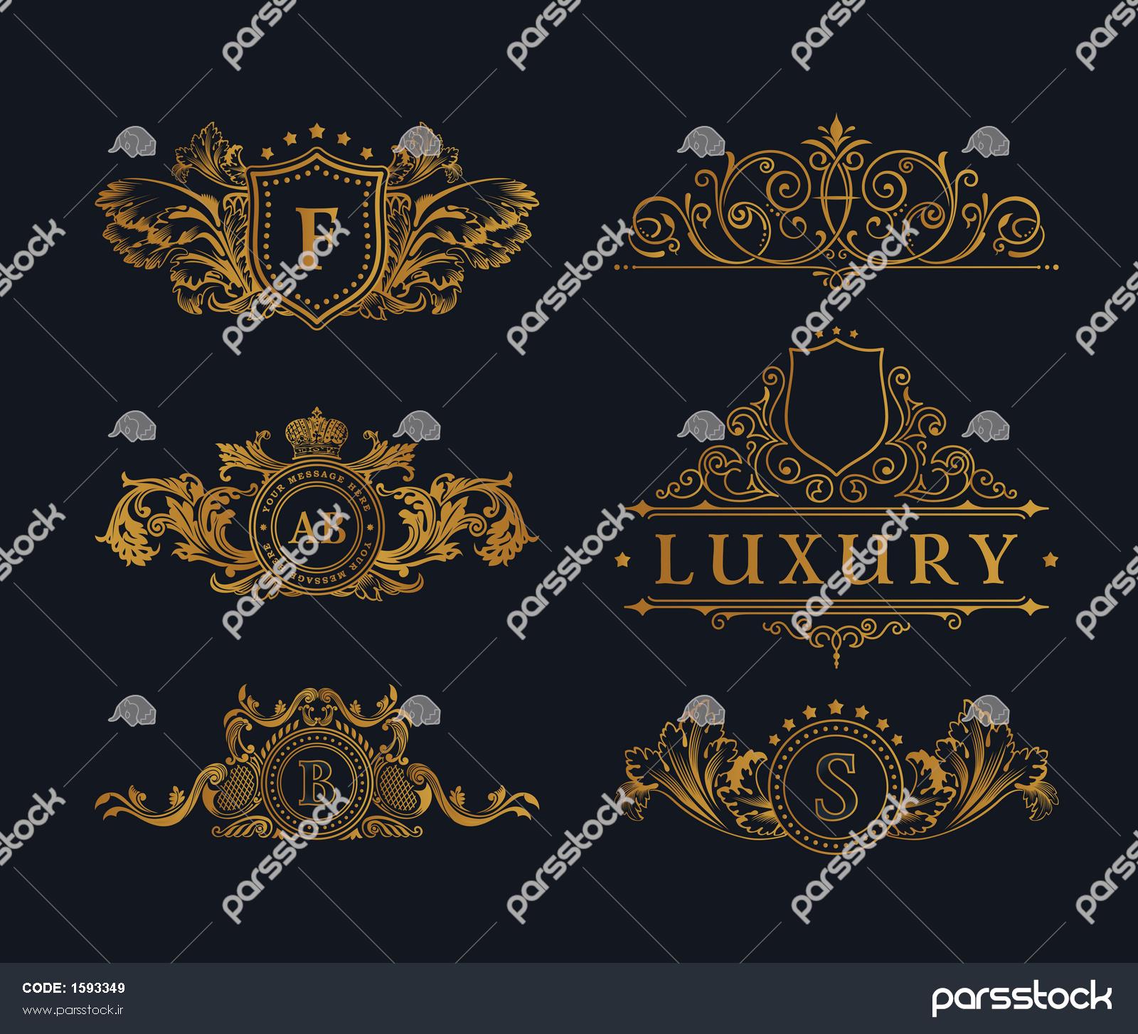 آرم های طلایی قدیمی و نشان های لوکس 1593349