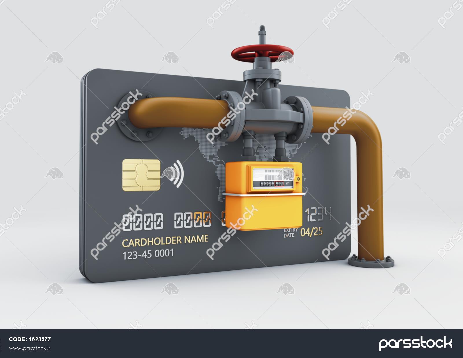 رندر سه بعدی خط لوله با شیر لوله زرد با جرثقیل آبی صنعت نفت و گاز مسیر ...