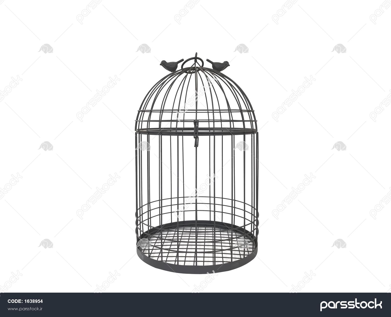 قفس فلزی مشکی در زمینه سفید 1638954