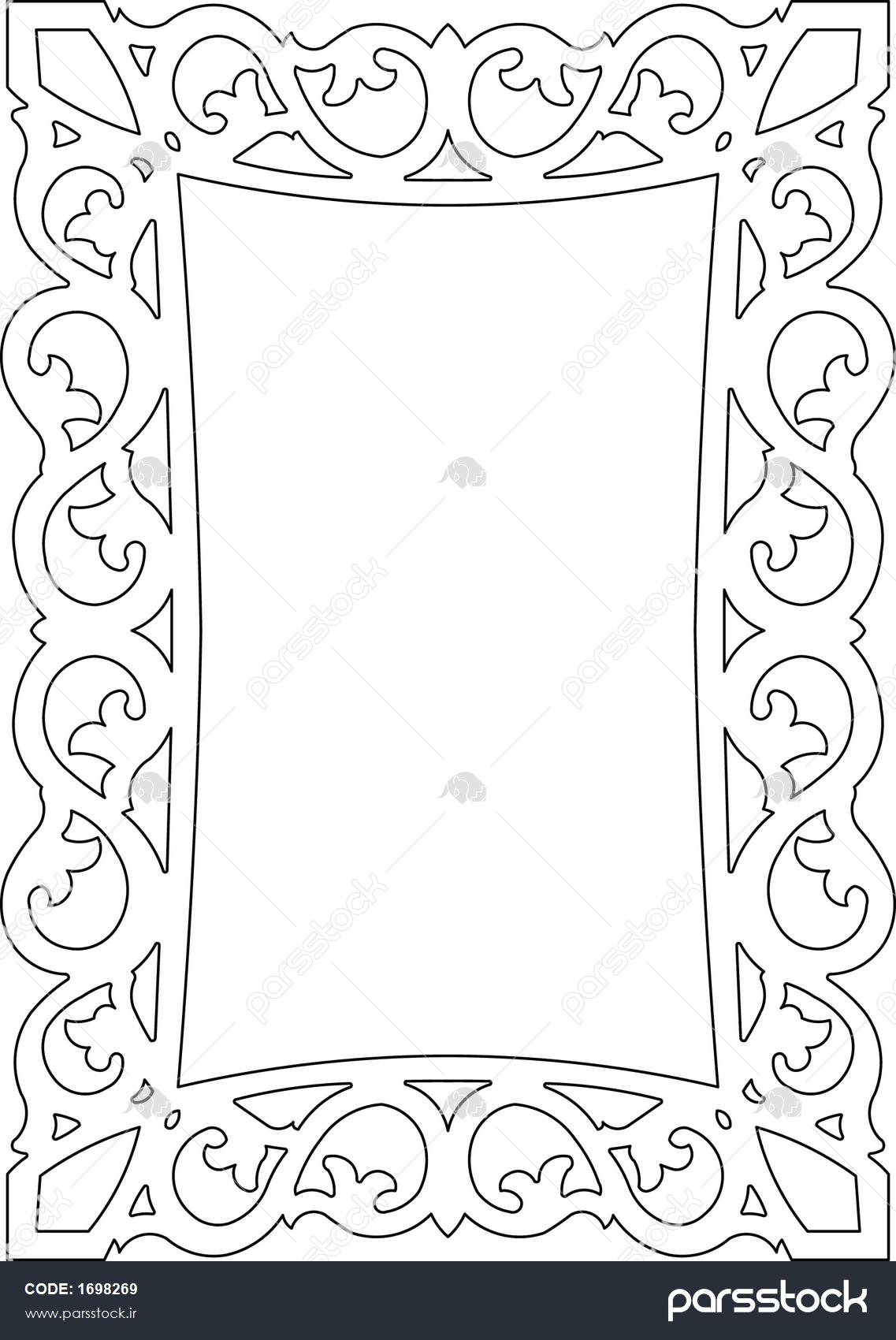وکتور خط قاب آینه کار رنگ مشکی در زمینه سفید 1698269