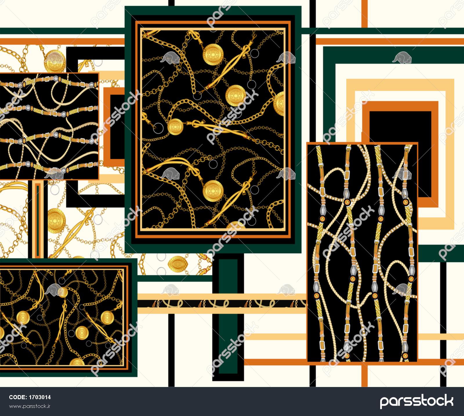مدل مد طرح روسری کمربند زنجیری 1703014